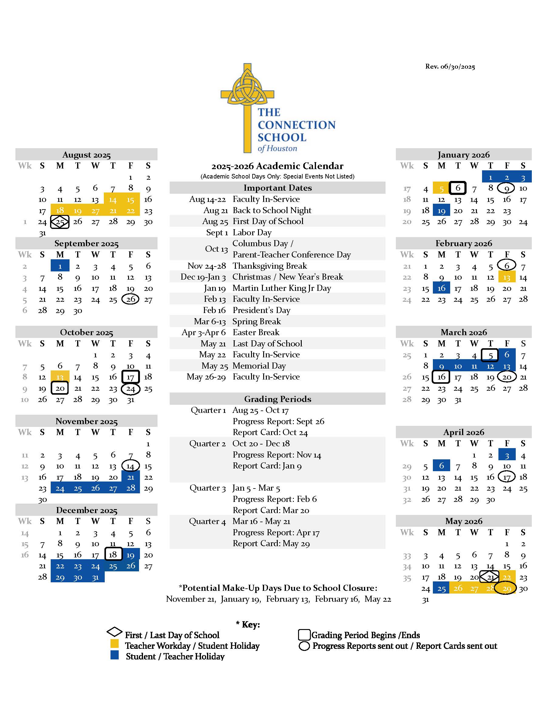 Calendar | The Connection School